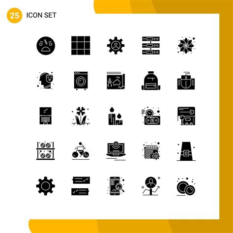 25 Universal Solid Glyph Signs Symbols of pattern files controls cloud data Editable Vector ...