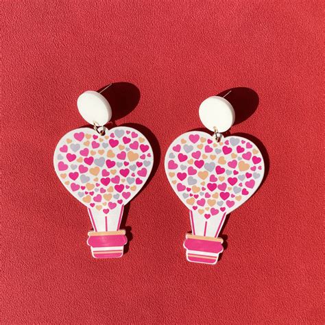 Hot Air Balloon Design Colorful Heart Pattern Dangle Temu United Kingdom