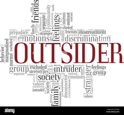 Outsider Word Cloud Conceptual Design Isolated On White Background