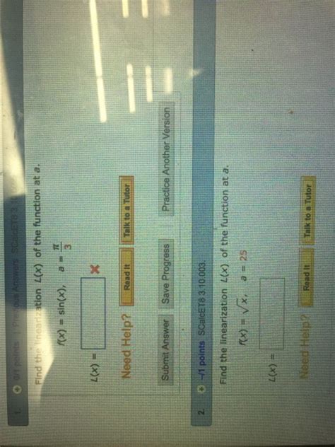 Solved Find The Linearization Lx Of The Function At A