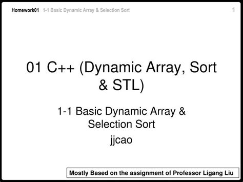 Ppt 01 C Dynamic Array Sort And Stl Powerpoint Presentation Id