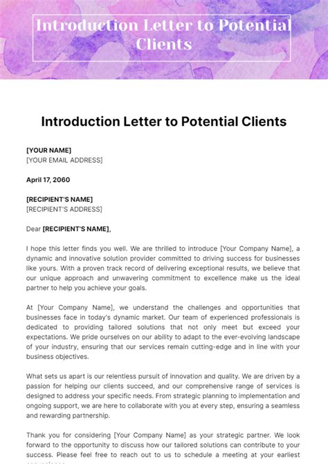 Free General Contractor Introduction Letter Template To Edit Online