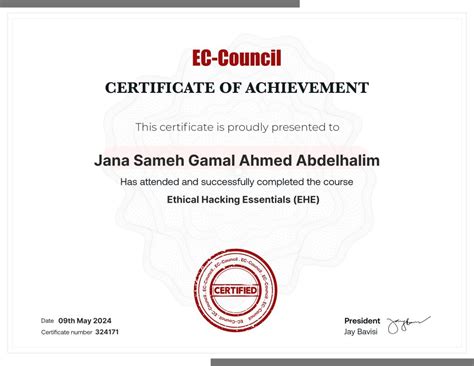 earned ec council certified ethical hacker jana sameh posted on the
