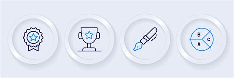 선 파이 차트 인포그래픽 만년필 펜촉 수상 컵 및 메달을 별 아이콘으로 설정합니다 벡터 1위에 대한 스톡 벡터 아트 및 기타 이미지 Istock