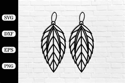 Feather Earring Svg Feather Svg Graphic By Cuttinglab · Creative Fabrica