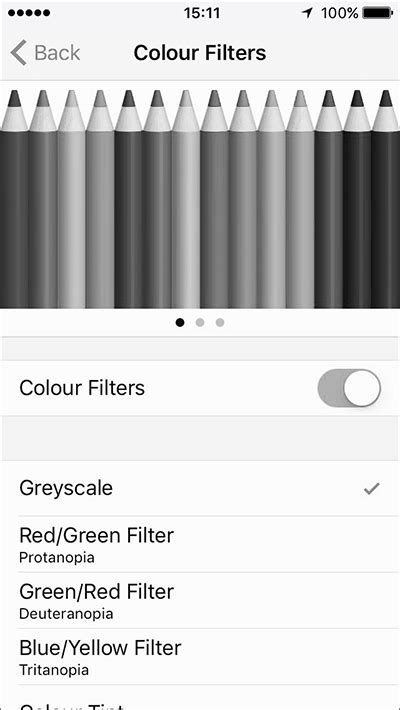 Colour Filters Iphone Ipad Ipod Touch Ios 10 Abilitynet
