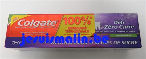 Dentifrice Colgate Défi Zéro Carie Menthe Fraîche 100 Remboursé 30