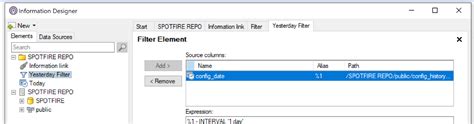 How To Set A Filter To An Information Link For Yestarday Spotfire