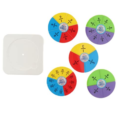 Fraction Circles Set Of 5 Values And Colors Te Vicedeal