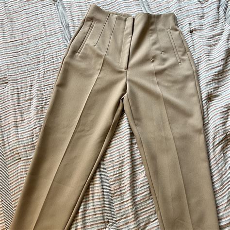 Hi There These Zara Tan High Waisted Dress Pants Depop