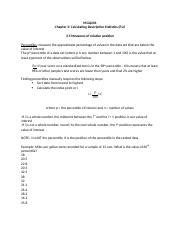 Calculate Descriptive Statistics P 2 MGQ201 Chapter 3 Calculating
