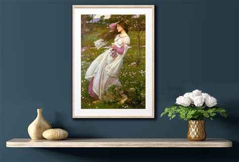 John William Waterhouse Windswept Windflowers Etsy Uk