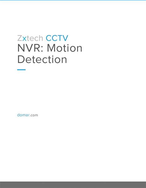 PDF Zxtech CCTV NVR Motion Detection Domar Detect NVR V7 1 Pdf