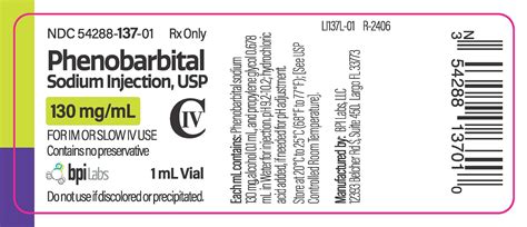 Phenobarbital Sodium Injection Package Insert Prescribing Info