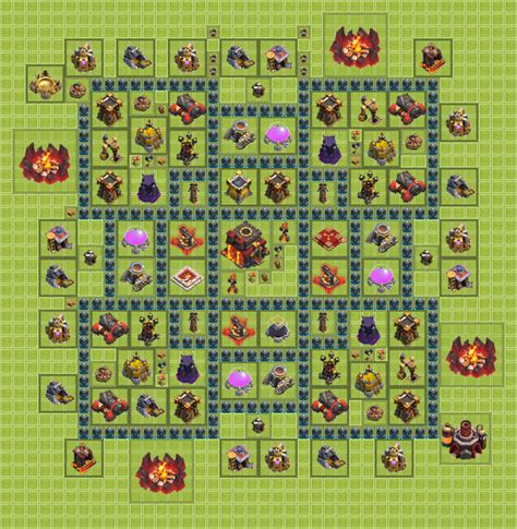 Gute Base Rathaus Level für Verteidigung COC Clash of Clans TH RH