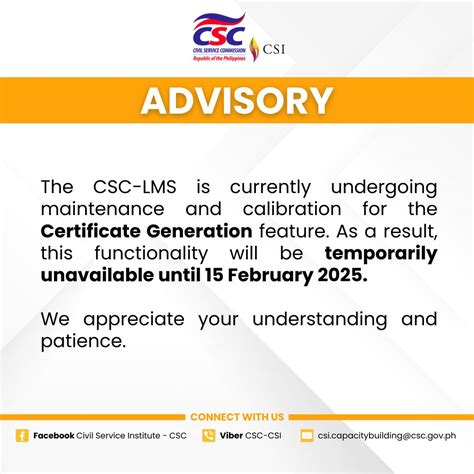 📢𝐀𝐃𝐕𝐈𝐒𝐎𝐑𝐘📢 The Csc Lms Is Civil Service Institute Csc