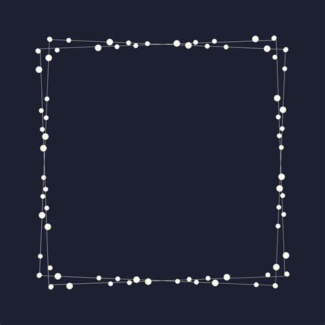 Fairy Lights Geometric Square Border Frame White String Garland With Text Space Isolated On