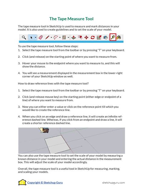 Using The Tape Measure Tool In Sketchup Pdf