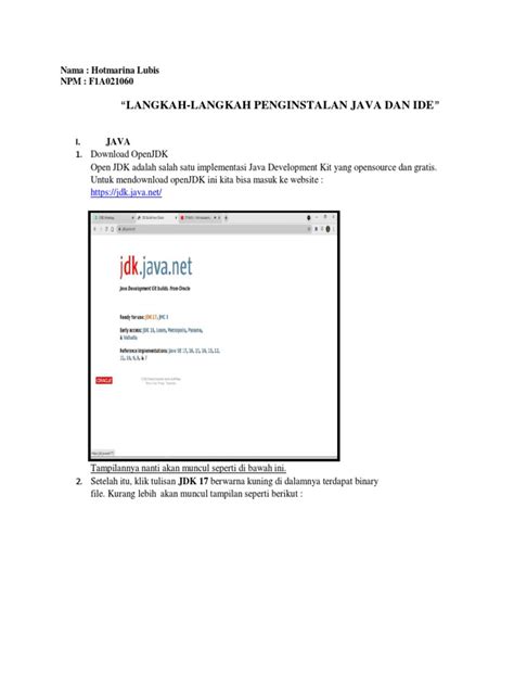 Postest Langkah Langkah Instal Java Dan Ide Pdf