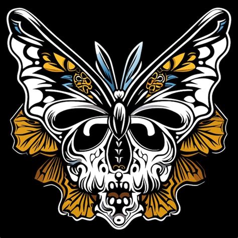 Premium Vector Butterfly Skull Vector Illustration