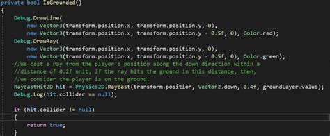 a confusion about using unity 2d raycast to determine if the player is