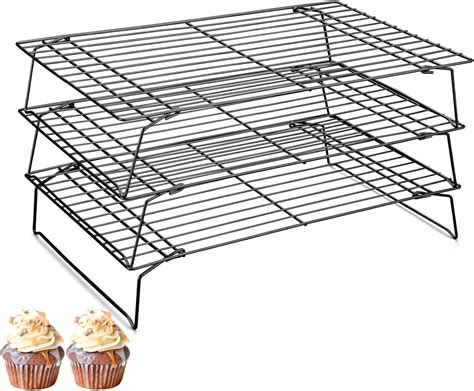 3 Pieces Stackable Cooling Rack Set 16 X 10 Inch Stainless Steal