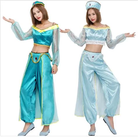 High Quality 2017 New Aladdin Jasmine Princess Costume Belly Dancer