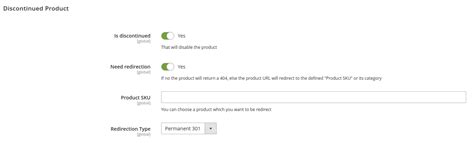 discontinued product redirect for magento 2