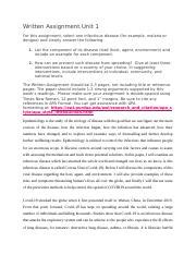 Written Assignment Unit 1 HS 3311 Docx Written Assignment Unit 1 For