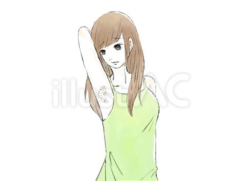 剃り残しに悩む女性 脱毛イラスト No 2303843／無料イラストフリー素材なら「イラストac」