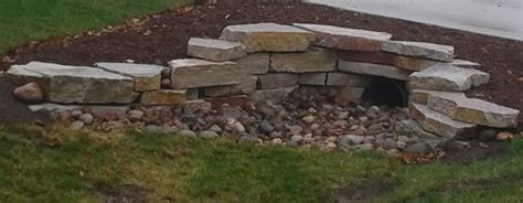 Stacked Stone Culvert For Driveway Landscaping