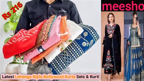 Meesho Latest Lehenga Style Kurta Sets Rs 216 Meesho Kurtis Haul