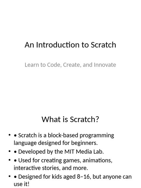 Introduction To Scratch Pdf