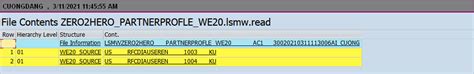Lsmw Batch Input Recording Partner Profiles Example Step By Step
