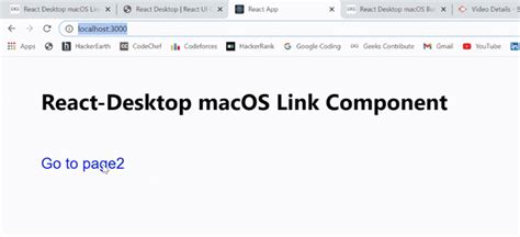 React Desktop Macos Link Component Geeksforgeeks