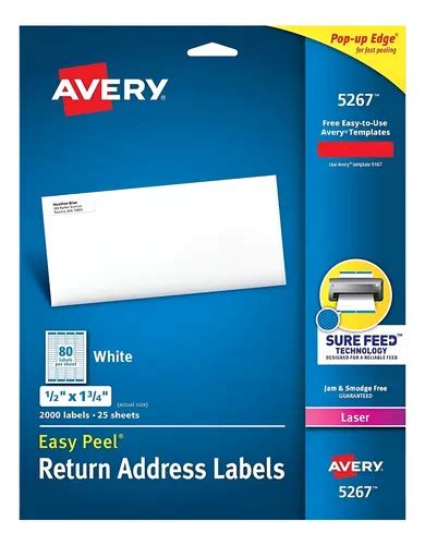 Etiqueta Blanca Avery 5267 80 X Hoja 2000 Etiq Blanco Na Envío Gratis