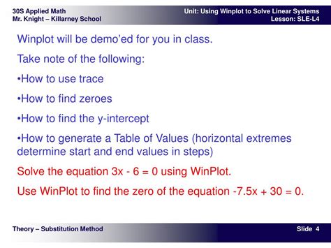 Ppt Using Using Winplot To Solve Linear Systems Powerpoint