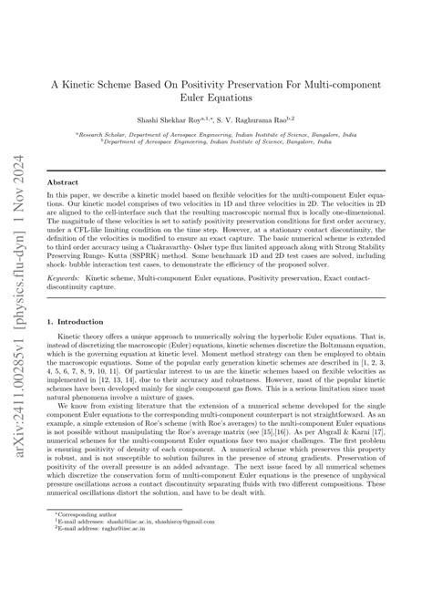 Pdf A Kinetic Scheme Based On Positivity Preservation For Multi