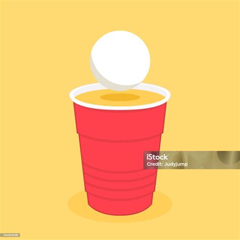 플라스틱 컵 벡터입니다 빨간 비어퐁 플라스틱 컵과 공 전통적인 음주 게임 벡터 삽화 탁구에 대한 스톡 벡터 아트 및 기타 이미지 탁구 개체 그룹 건강관리와 의술