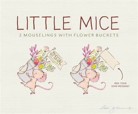 Spring Mouse Clipart Set Mice Clip Art Sweet Clipart Instant