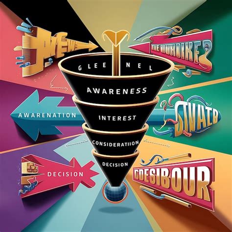 Dynamic Funnel Diagram Illustrates Customer Journey From Awareness To