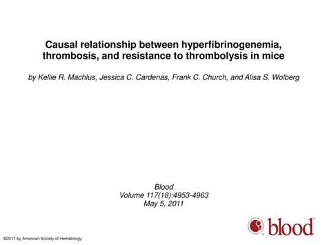Causal Relationship Between Hyperfibrinogenemia Thrombosis And
