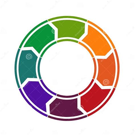 Plantilla Para Infografías Flechas De Color En Un Círculo 8 Partes