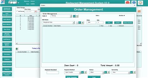 Restaurant Management System V2 0 In Excel Vba Pk An Excel Expert
