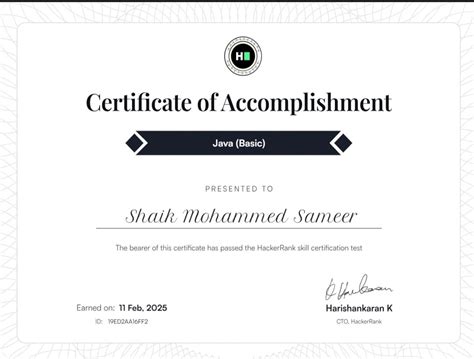 java programming certification hackerrank learning… shaik