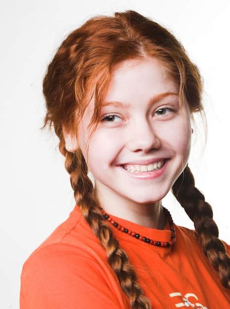 Premium Photo Picture Of Lovely Redhead Girl With Long Braids
