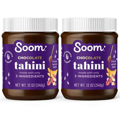 Soom Foods Chocolate Tahini Spread 12oz Pack Of 2 Low