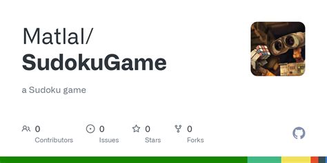 Github Matlalsudokugame A Sudoku Game