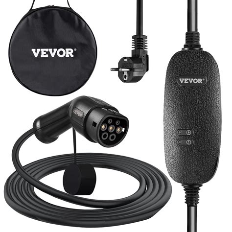 VEVOR Cargador Portátil para Vehículo Eléctrico de 10A Tipo 2 Cargador
