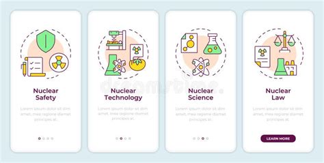 Nuclear Applications Onboarding Mobile App Screen Stock Vector